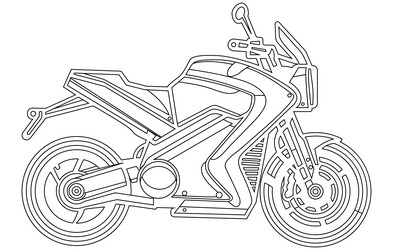 Line art motorcycle for concept design Royalty Free Vector