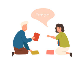 Senior man saying thank you cartoon Royalty Free Vector