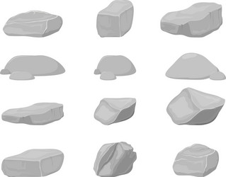 Cartoon grey stone assets Royalty Free Vector Image