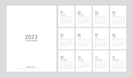 2024 calendar planner minimalist style classic Vector Image