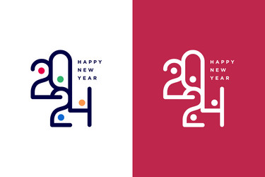 2024 logo design element with creative unique Vector Image