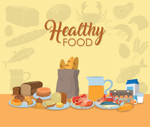Healthy food cartoon Royalty Free Vector Image