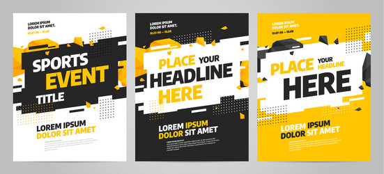 Poster template design for sport event Royalty Free Vector