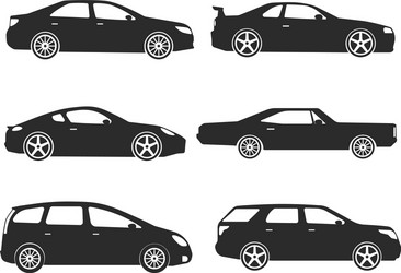 Car icon set side view Royalty Free Vector Image
