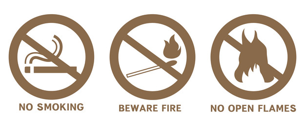 Do not smoke or use open flames signs source Vector Image