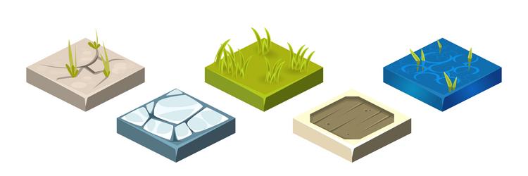 Ground textures game surface and platform square Vector Image