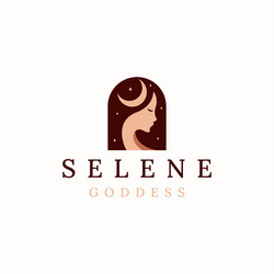 Selene goddess logo design Royalty Free Vector Image