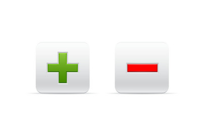 Funny cartoon mathematical signs of plus and minus