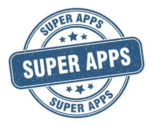 Super apps stamp super apps label round grunge Vector Image