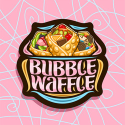 Logo for bubble waffle Royalty Free Vector Image