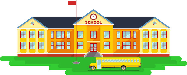 Panoramic background with school building Vector Image
