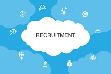 Recruitment infographic 10 steps conceptcareer Vector Image