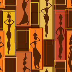 Seamless pattern of african girls Royalty Free Vector Image