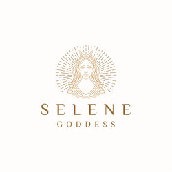 Selene goddess logo design Royalty Free Vector Image