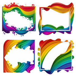 Rainbow border frame Royalty Free Vector Image