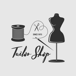Tailor shop poster banner template Royalty Free Vector Image