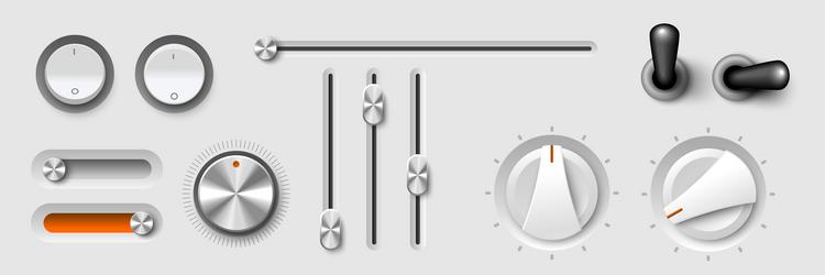 Metal and plastic volume dial realistic Royalty Free Vector