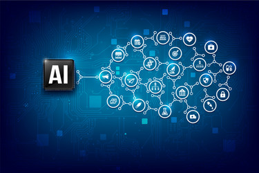 Ai artificial intelligence technology cpu chipset Vector Image