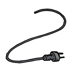 Electric cord icon a cord hand drawn Royalty Free Vector