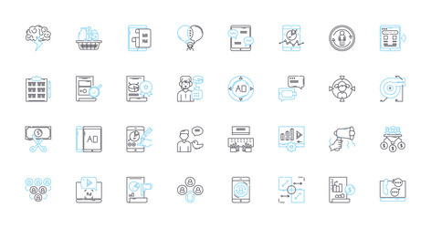 Regional business linear icons set local Vector Image