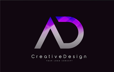 Ad letter logo design creative icon modern Vector Image