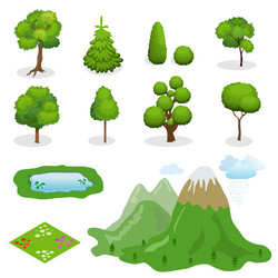 Tree Element Collection Royalty Free Vector Image