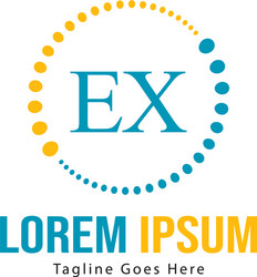Initial ex logo template with modern frame Vector Image