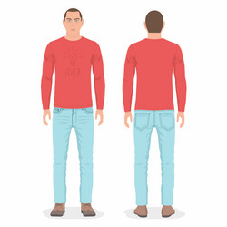 Man front and back views Royalty Free Vector Image
