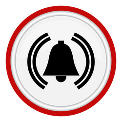 Alarm red circle web glossy icon Royalty Free Vector Image