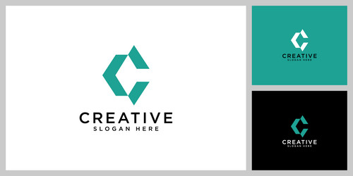 Creative letter c icon set design for business Vector Image