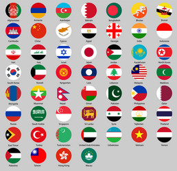 Set flags asian countries all asia flag Royalty Free Vector