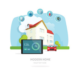 Smart home modern future house Royalty Free Vector Image