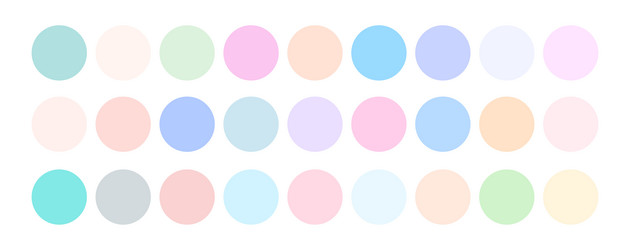 Colorful pastel color palette with hex codes Vector Image