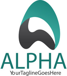 Pin map alpha logo template Royalty Free Vector Image