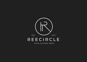 Minimalist letter r logo with geometric shape Vector Image