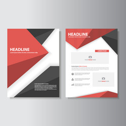 Red trifold leaflet brochure flyer templates set Vector Image