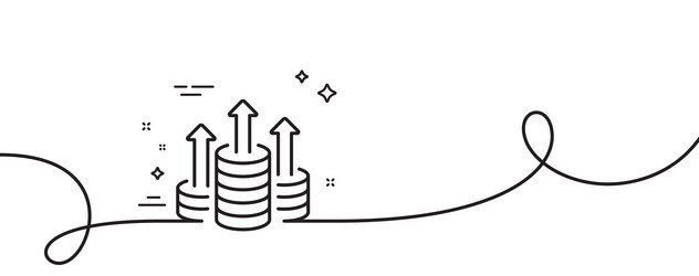 Budget profit line icon money gain sign Royalty Free Vector