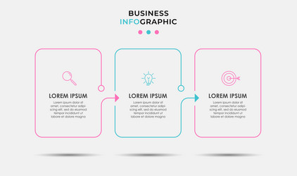 Business infographics presentations with 3 steps Vector Image