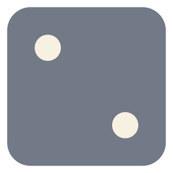 Dice one dot edge silhouette Royalty Free Vector Image