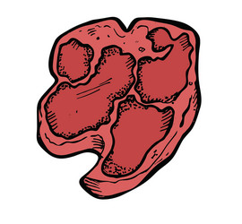 Big piece fresh meat Royalty Free Vector Image