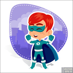 Superhero kid brave boy cartoon super child Vector Image