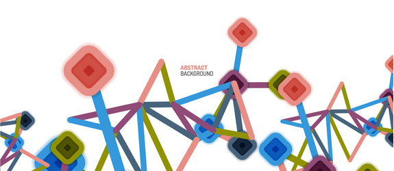 Abstract square dot connections flat style Vector Image