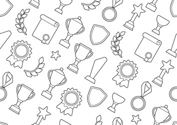 Awards and trophy pattern reward items for sports Vector Image