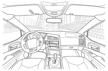 Offroad suv auto outline vehicle Royalty Free Vector Image