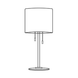 Table lamp outline icon on white background Vector Image