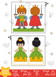 Education paper game for children queen Royalty Free Vector