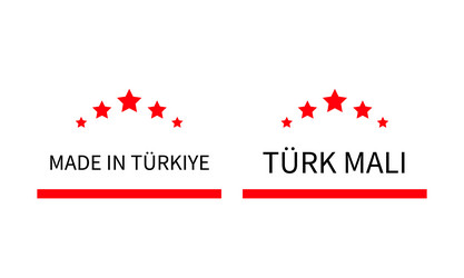 Made in turkiye labels english and turkish Vector Image