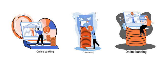 Online banking platform remote bank service Vector Image