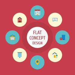 Set immovable icons flat style symbols Royalty Free Vector