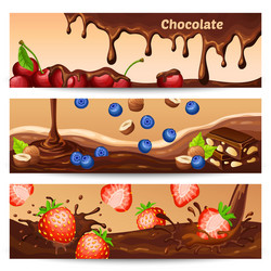 Milk chocolate praline and fudge candy banners Vector Image